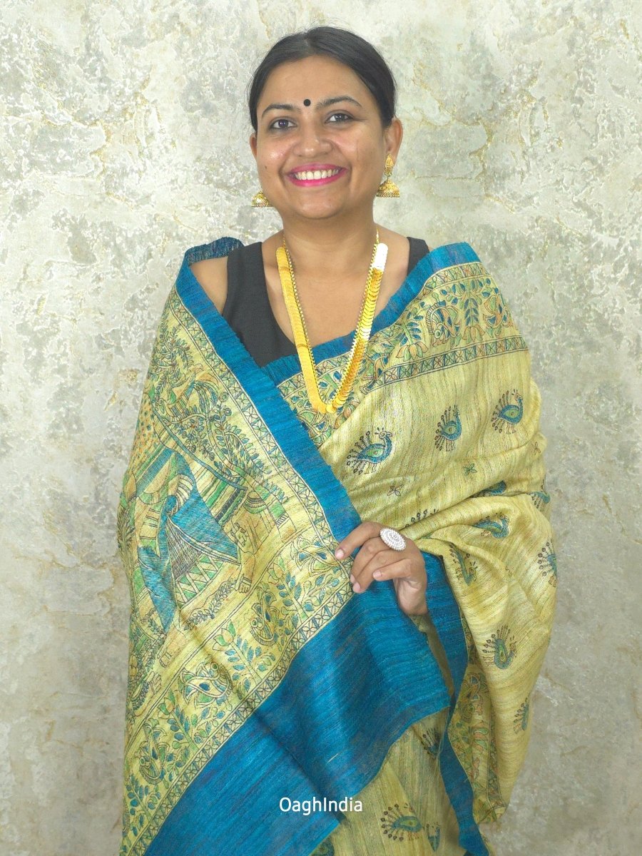 Pure Tussar Ghicha Silk Sarees - Oagh India
